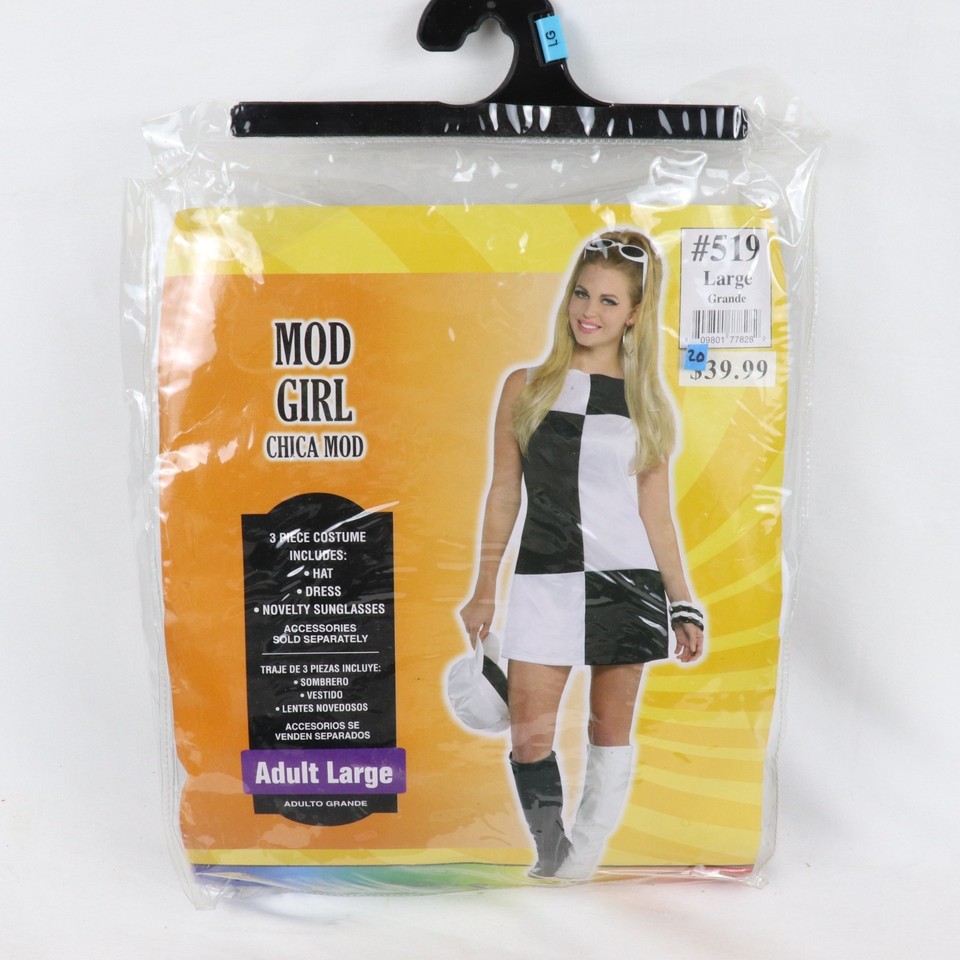 60s Mod Girl Costume Womens Size Large 10-12 | eBay