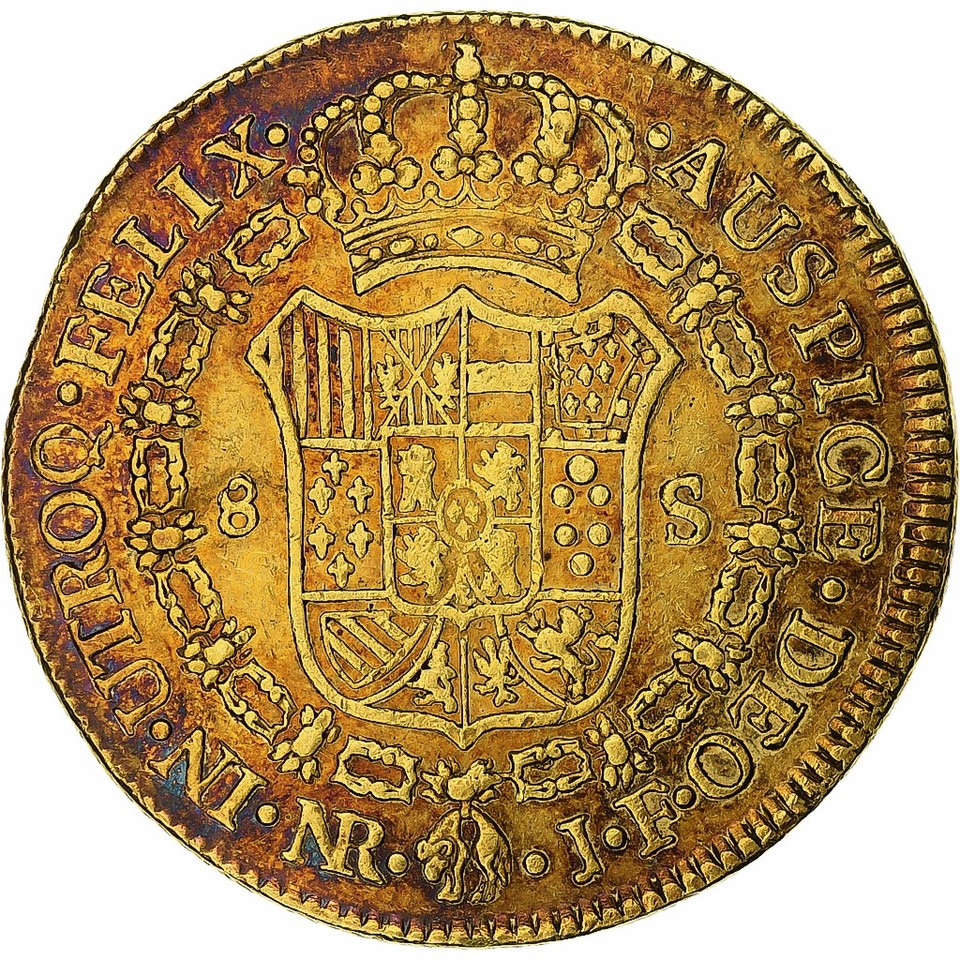 [#1272046] Colombia, Ferdinand VII, 8 Escudos, 1818, Bogota, Oro, BB ...