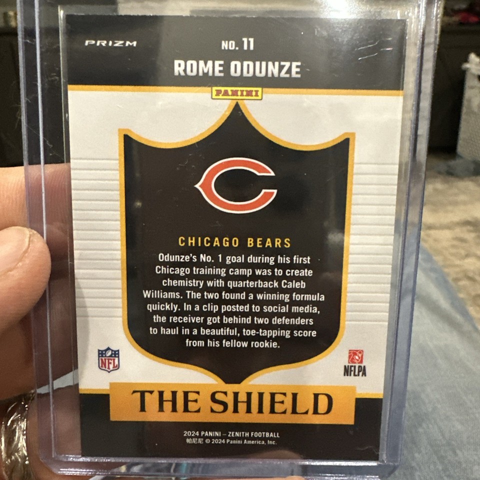 2024 Zenith Football The Shield Rome Odunze Chicago Bears #11 CASE HIT ...