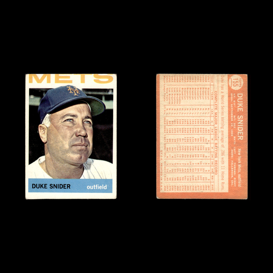 Duke Snider #155 1964 Topps New York Mets Baseball Card MLB EX | eBay