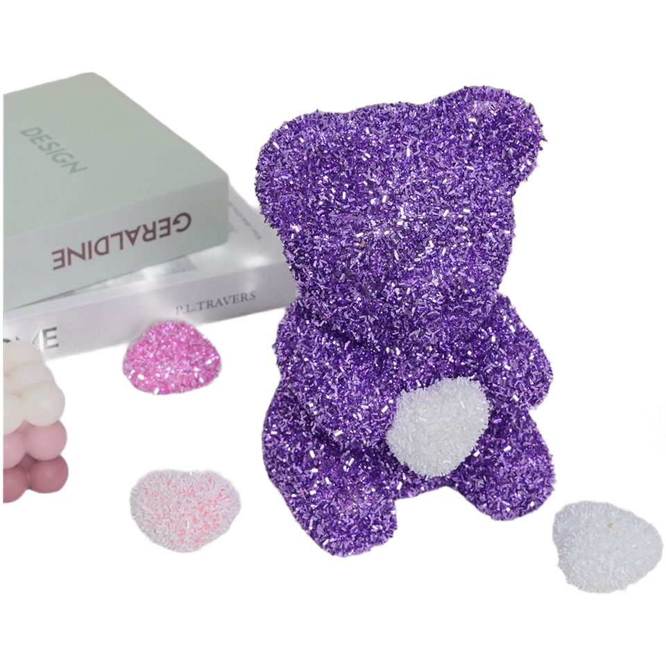 20cm Glitter Foam Rose Bear Plush Toy for Valentine and Birthday Giving ...