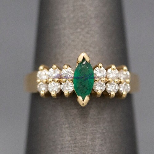 AA Natural Emerald Ring, Emerald Marquise Ring, Emerald Engagement Ring ...
