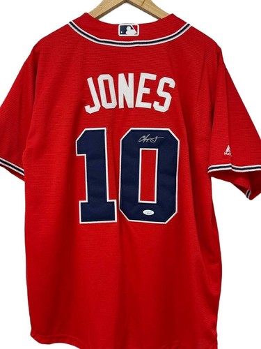 Chipper Jones Autographed Hand Signed Red Jersey JSA COA | eBay