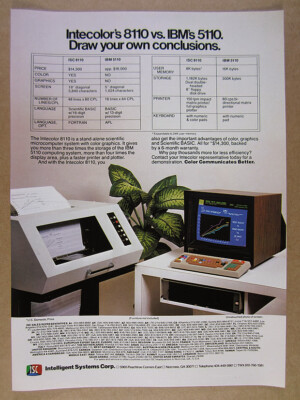 1979 ISC Intecolor 8110 Computer compared to IBM 5110 vintage print Ad ...