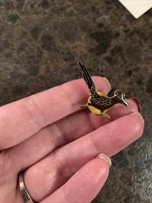 Black And Brown and Gold Road Runner Pin back lapel hat pin | eBay