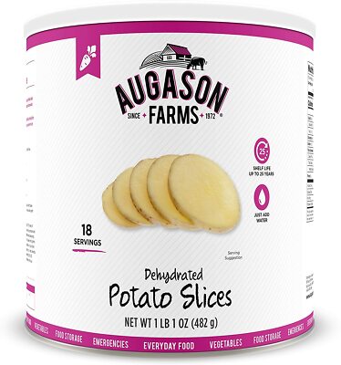 AUGASON FARMS EMERGENCY FOOD DEHYDRATED POTATO SLICES Prepper Doomsday ...