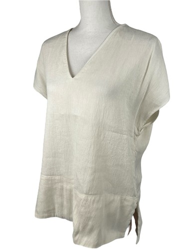 Massimo Dutti Women Blouse Size Small Cream Color Sleeveless Tunic Top ...