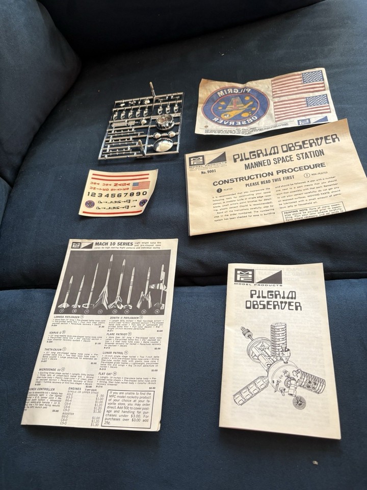 MPC NASA Pilgrim Observer Space Station Model Kit #9001 never used ...