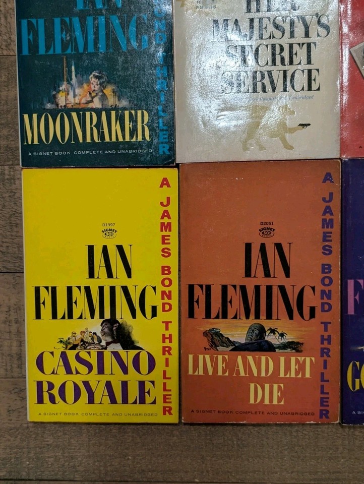 Lot of 10 James Bond 007 IAN FLEMING Book Signet Paperback Thriller ...