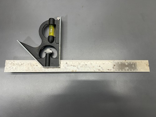 VINTAGE CRAFTSMAN 39567 12" COMBINATION SQUARE W LEVEL & SCRIBE - VGC ...