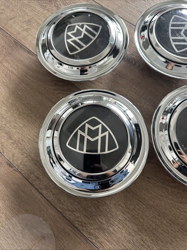 4pcs Mercedes Benz Maybach Silver Chrome Spin Floating Center Caps ...
