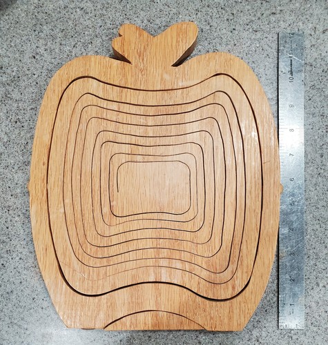 Apple Shaped Folding Collapsible Wooden Basket Fruit Bowl Trivet Country Décor | eBay