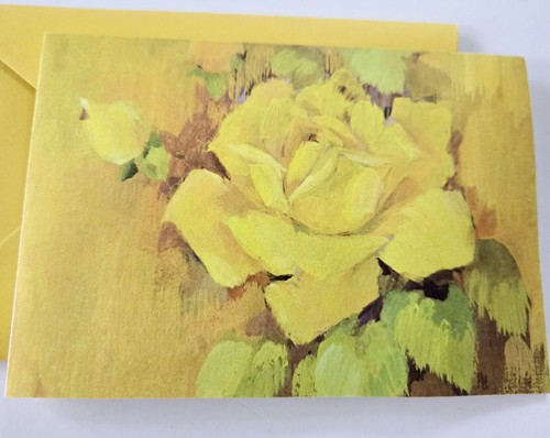 Vintage Greeting Card Blank Note Card Hallmark Golden Yellow Rose | eBay