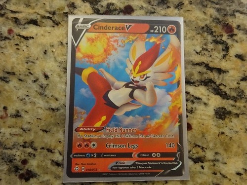 RARE CINDERACE V POKEMON SHINING FATES TCG TRADING CARD! 018/072 | eBay
