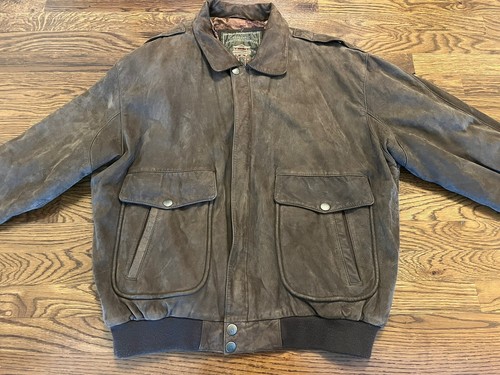 Vintage Authentic Structure Outerwear 100% Genuine Leather Bomber ...