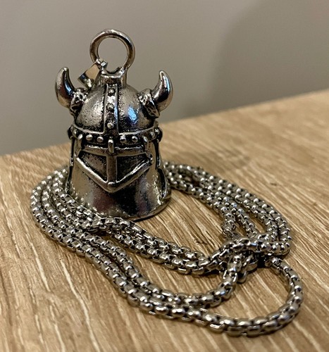 NEW Stainless Steel Viking Biker Guardian Bell Pendant Necklace 24 ...