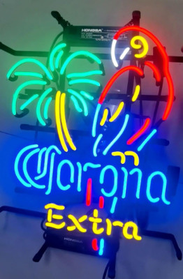 Corona Extra Parrot Beer Neon Sign Real Glass Beer Bar Pub Wall Decor ...
