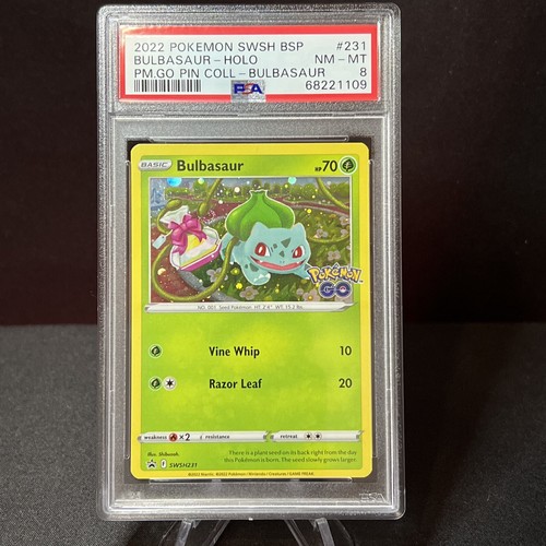 Pokemon Bulbasaur SWSH231 Black Star Promo Holo PSA 8 Pin Collection ...