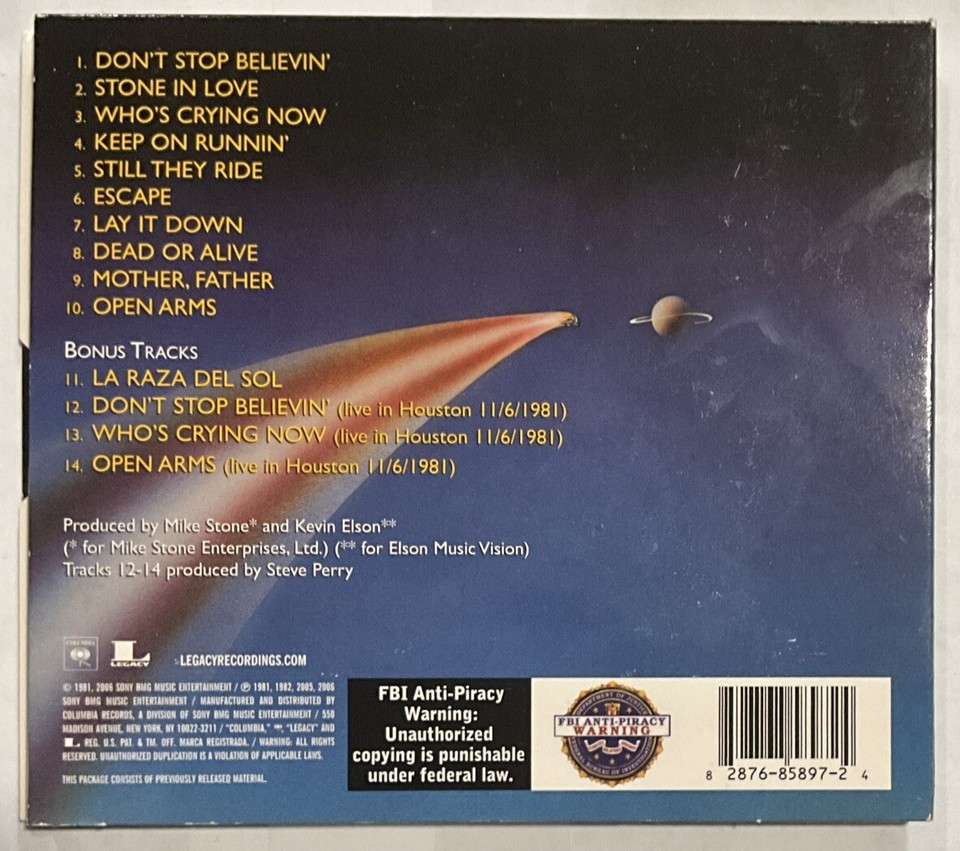 Journey - Escape CD 2006, Columbia [LTD Remastered Digipak ...