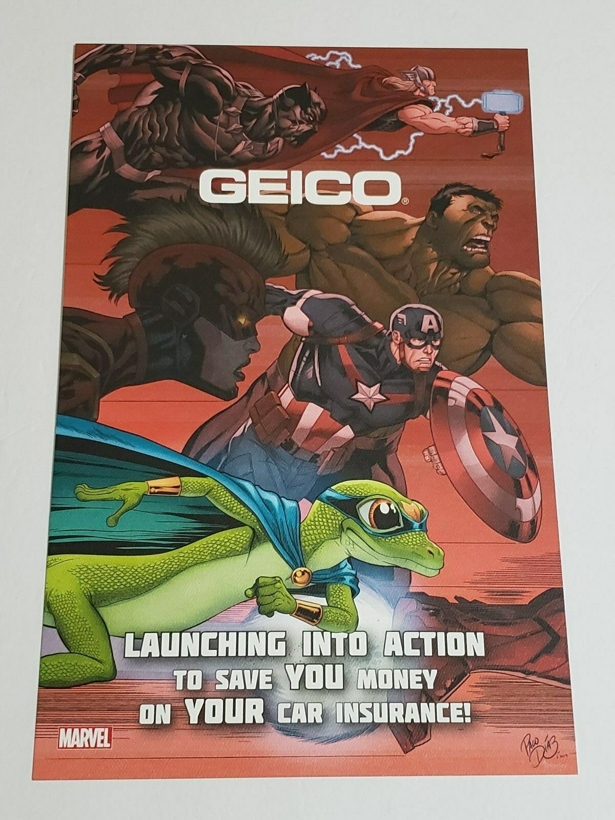 SDCC Exclusive Swag Marvel Avengers GEICO Insurance Super Gecko Promo ...