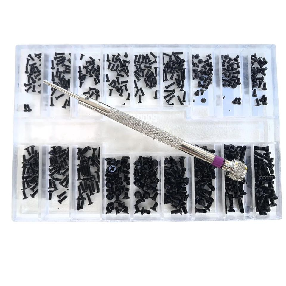 500Pcs Black Countersunk Head Micro Screws Assortment - M1.2/M1.4/M2.0 for Compu | eBay