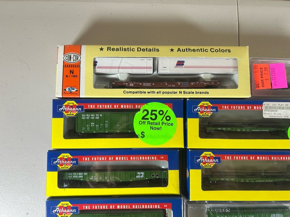 N Scale Large Lot of 17 Burlington Northern Freight Cars 1 | eBay