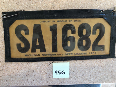 1951 Michigan Deer hunting license # 956 | eBay