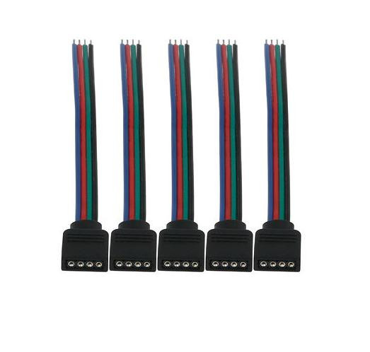 2Pcs 10cm RGB LED Light Strips 4 Pin Female Connector Cable For SMD ...
