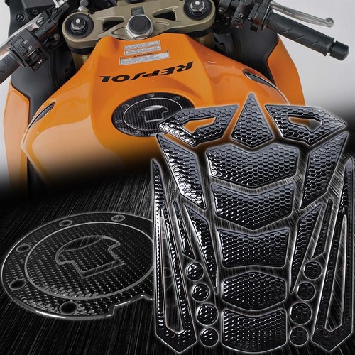 24PCs Perforated Black Gas Tank Pad+Fuel Cap Cover 03-17 CB/CBR-1000RR ...