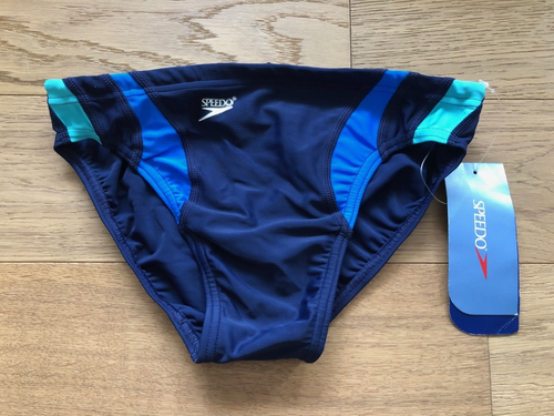 New Mens Retro Navy Blue Speedo Swim Brief Size 32 | eBay