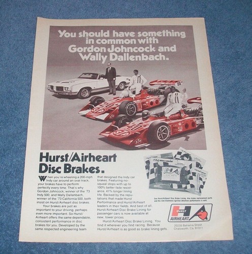 1974 Hurst Airheart Disk Brakes Vintage Ad "You Should Have Something ...