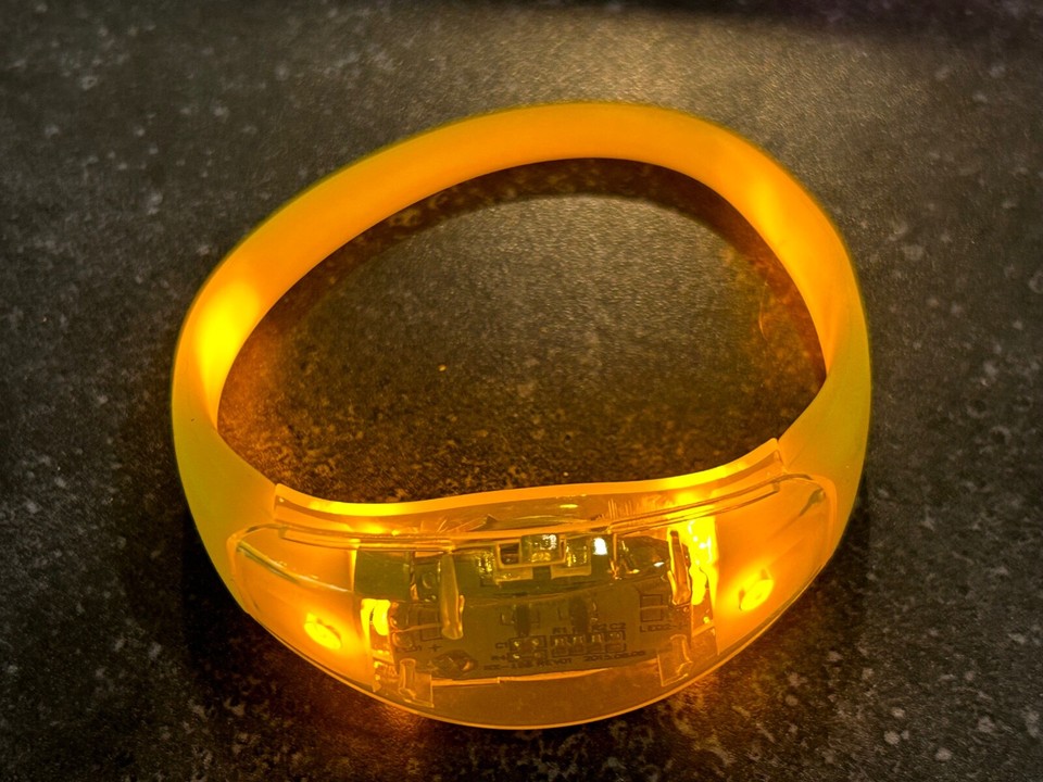 BANGLE BRACELET FLASH GLOW BAND LIGHT-UP EL LED MOTION SOUND ACTIVATED ...