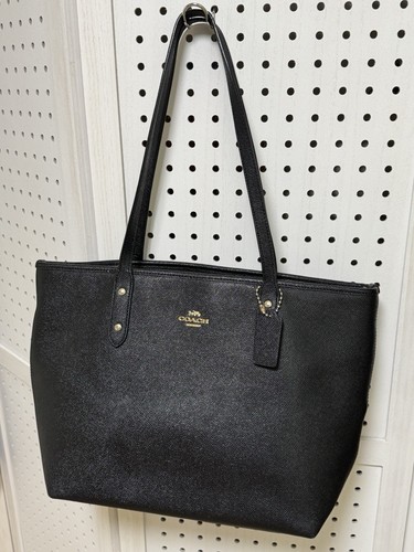 Coach City Zip Crossgrain Tote Shoulder Bag Black / Gold F58846 | eBay