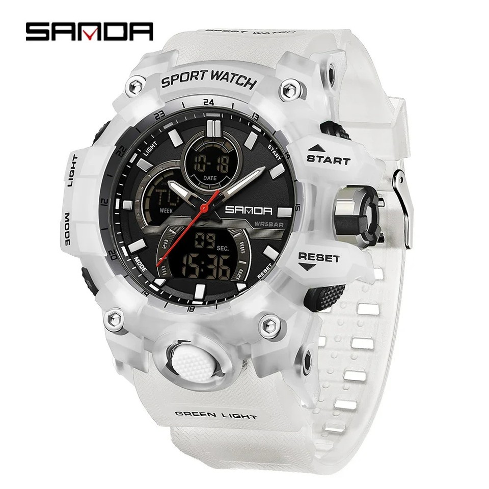 Men's Waterproof Digital Watch Dual Display LED Backlight Outdoor ...
