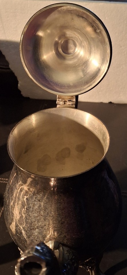 Vintage Highly Decorated Silver Plated 4 Legged Coffee Pot 22 cms Tall ...