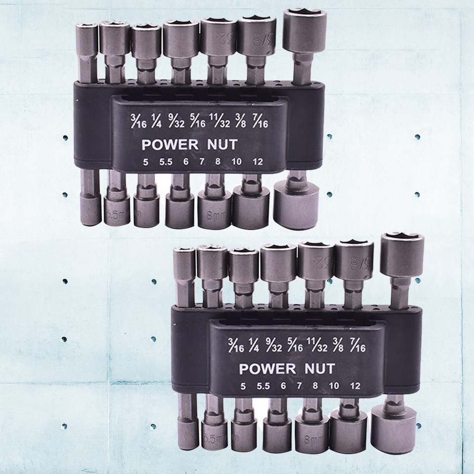 14 in Drill Bit Set Hexagon Magnetic Socket Driver Bits for Power ...