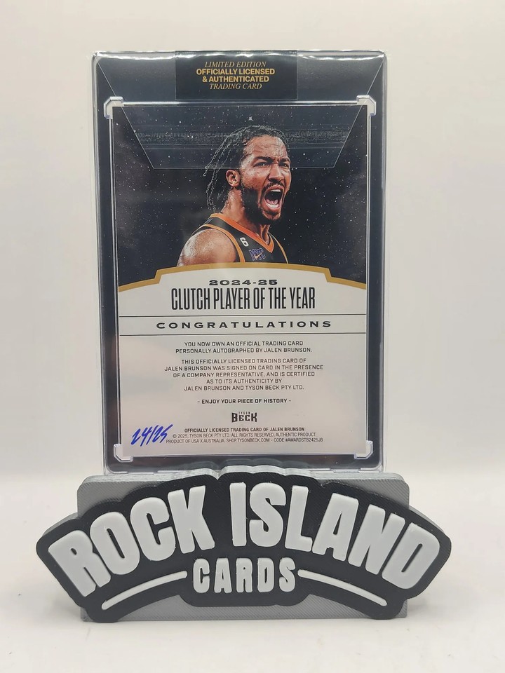 Jalen Brunson 2024-25 Tyson Beck Clutch Player of the Year Auto 24/25 ...