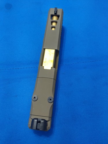 WINDOW CUT COMPLETE SLIDE FOR GLOCK 17 GEN5 GOLD TIN BARREL AND NIGHT ...