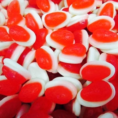 1KG STRAWBERRIES & CREAM RED & WHITE LOLLIES GUMMIES Gummy Candy Buffet ...