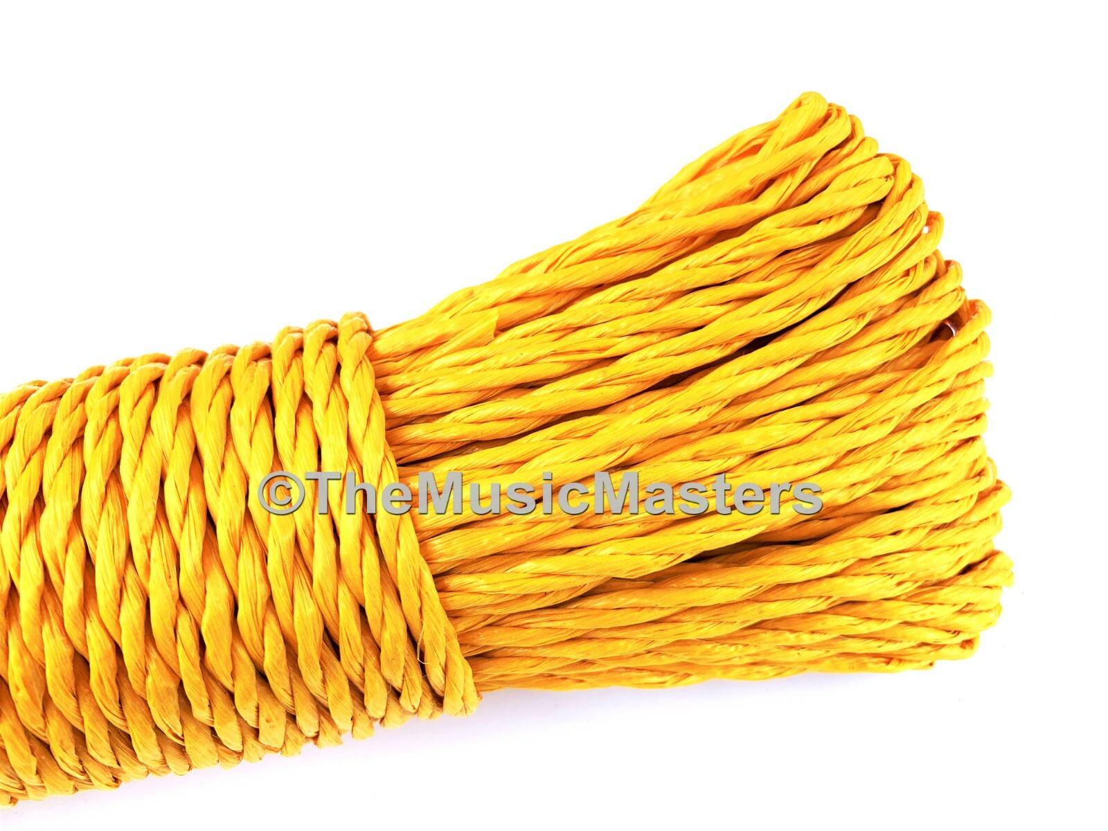 (2) Yellow 100ft Twisted Poly UTILITY ROPE Line Cargo Tie Down Cord ...