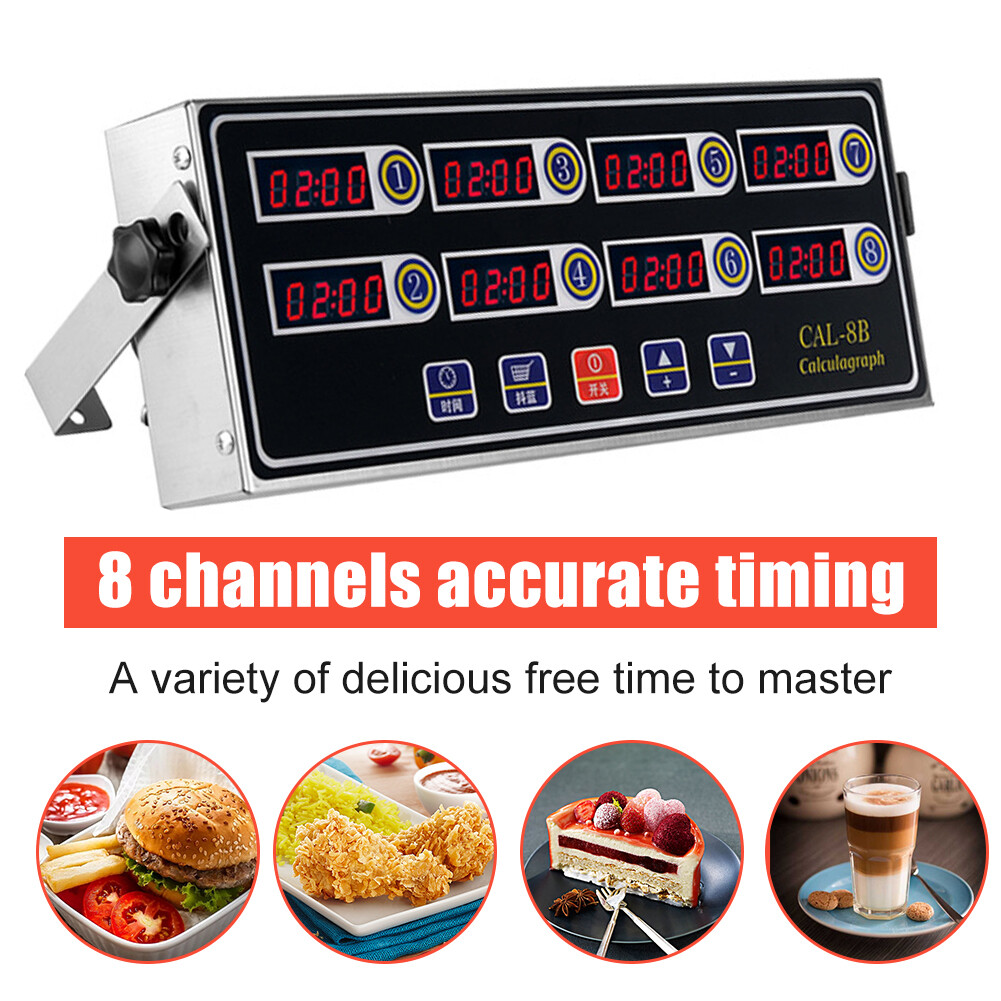 Kitchen Timer 8 Channel Digital Timer Loud Alarm Cooking Timer Clock ...
