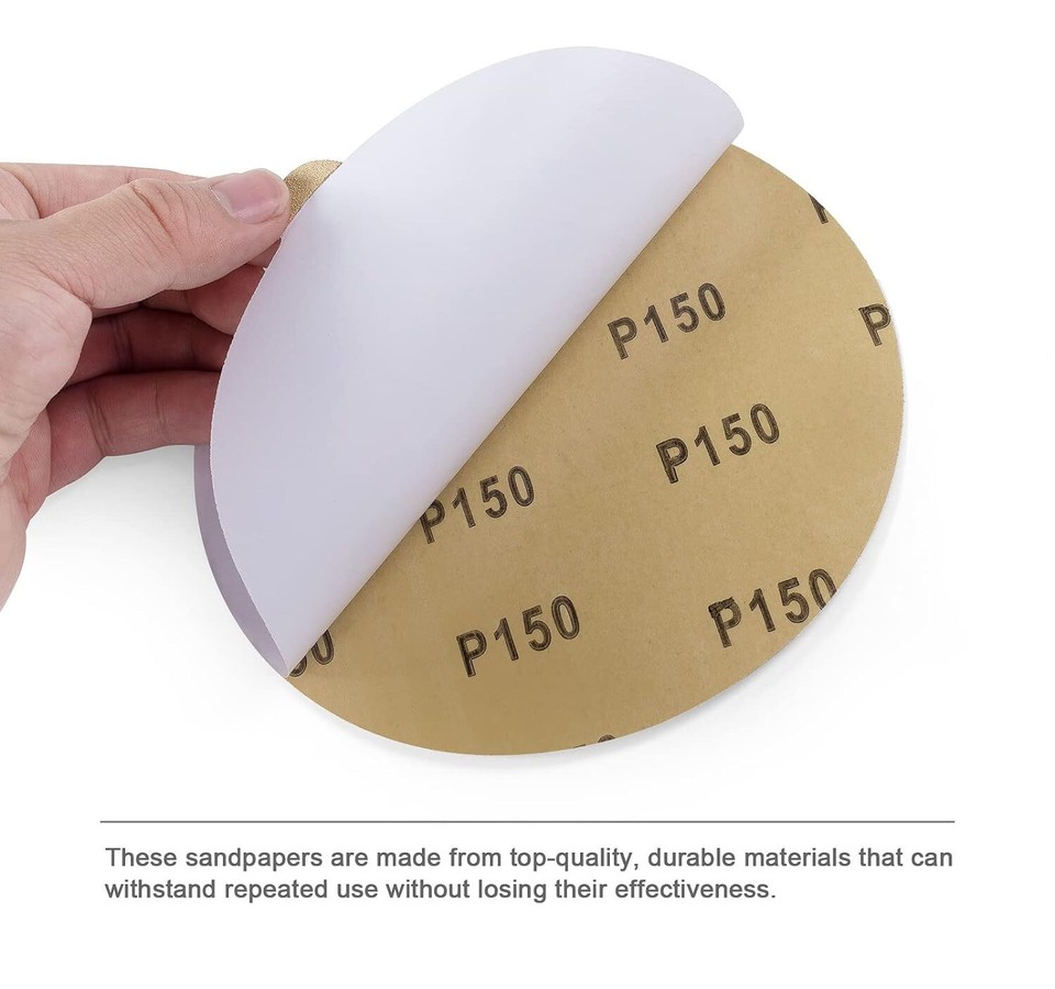 50x 6 inch PSA Self Adhesive Sanding Discs Orbital DA Sander Paper 40 ...