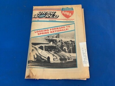 Vtg 1982 AHRA DRAG WORLD Drag Racing Magazine Newspaper SPRING ...