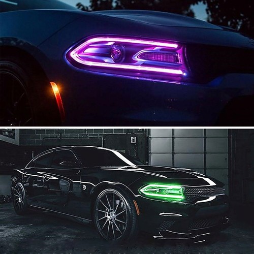 2015-2023 Dodge Charger Pair LED Projector Headlights RGB Color Change ...