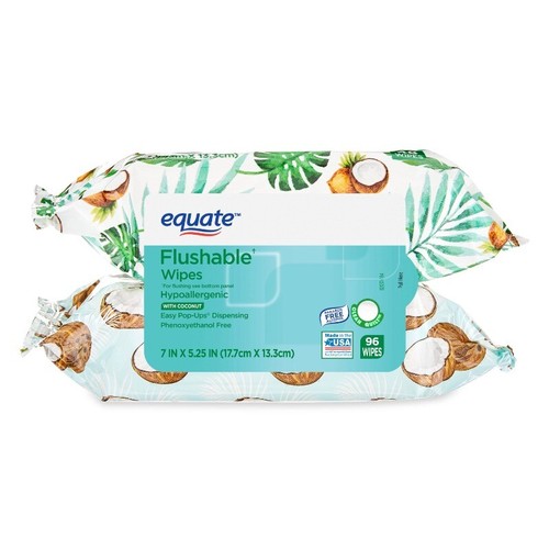 (3 pack) Coconut Scented Flushable Wipe, 2 Packs (96 Total Wipes) | eBay
