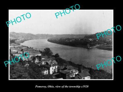 OLD 8x6 HISTORIC PHOTO OF POMEROY OHIO VIEW OF THE TOWNSHIP & RIVER ...