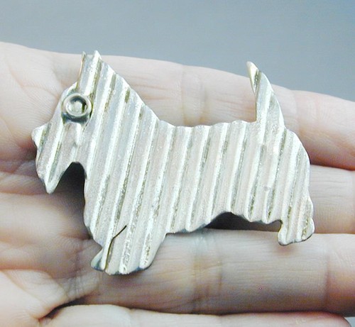 Unusual Vintage Sterling Scotty Scottie Dog Pin Signed EMP Wavy 3D | eBay
