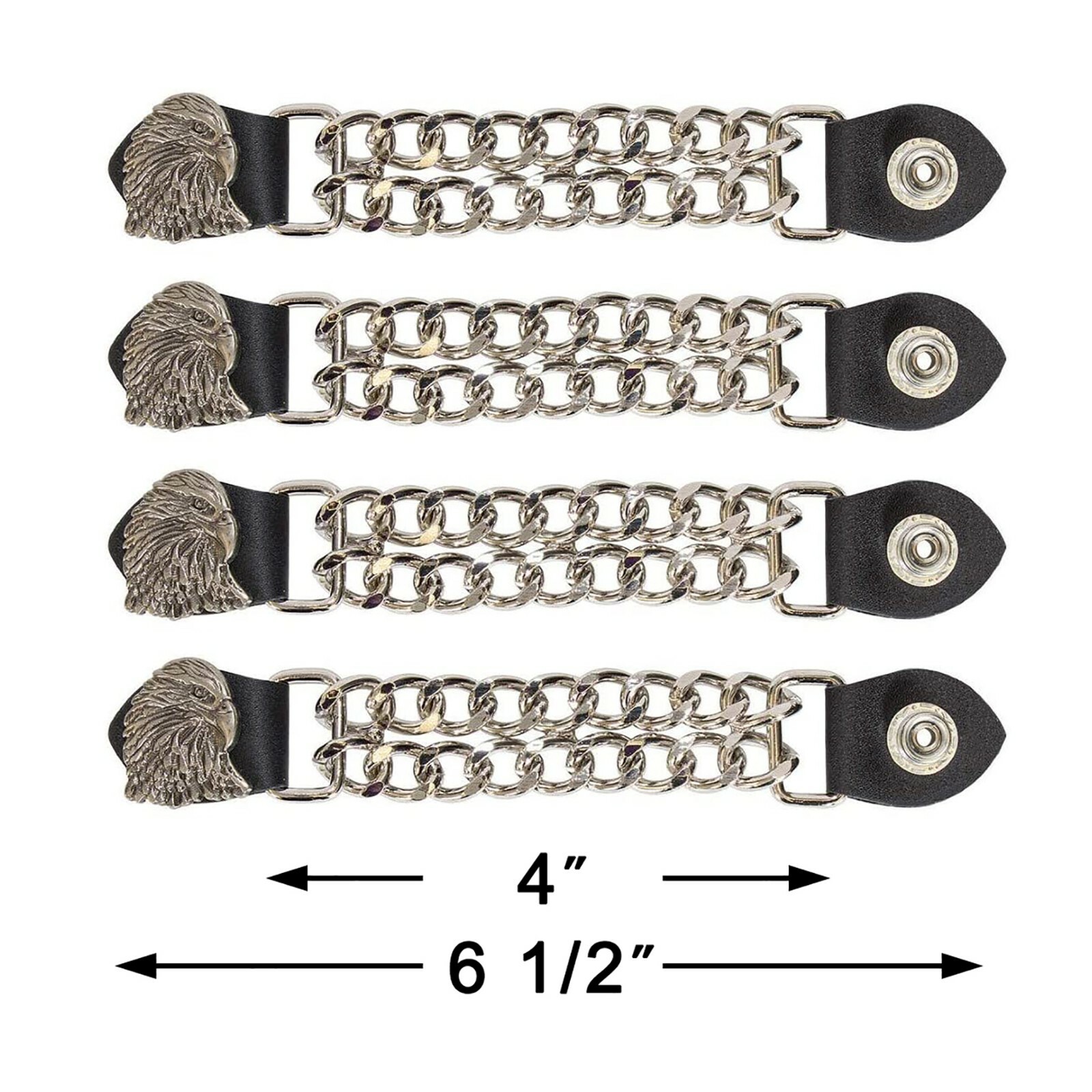 Eagle Leather Motorcycle Vest Extenders for Men Biker Double Chrome ...