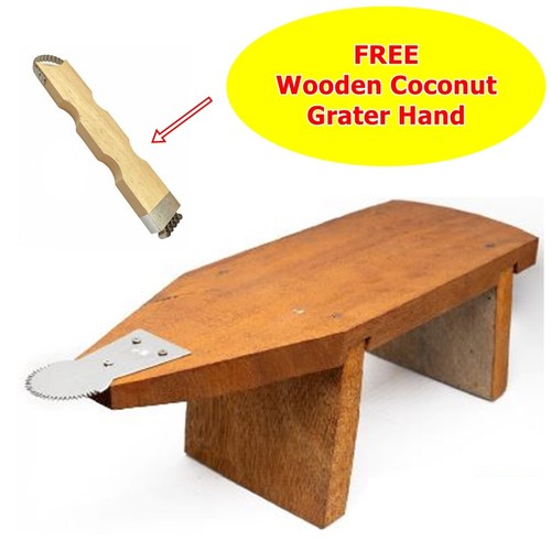Coconut Scraper Portable Stool Blade Shredder Kitchen + FREE Wood ...