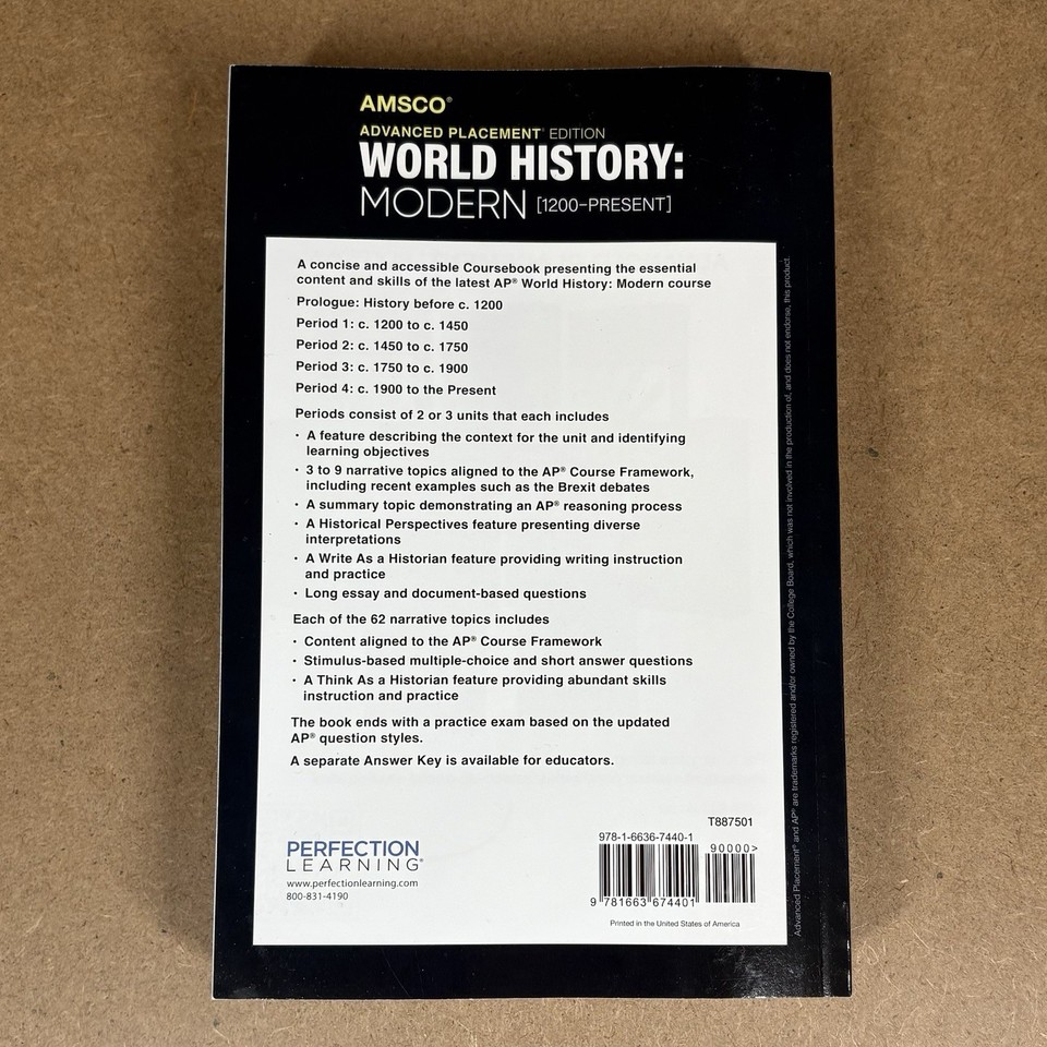 AMSCO AP World History Modern 2025 Latest Paperback FREE PRIORITY SHIP ...